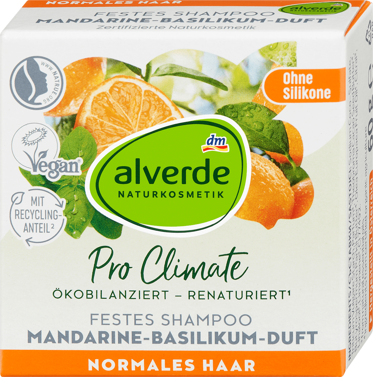 alverde NATURKOSMETIK Festes Shampoo Mandarine-Basilikum, 60 g ...