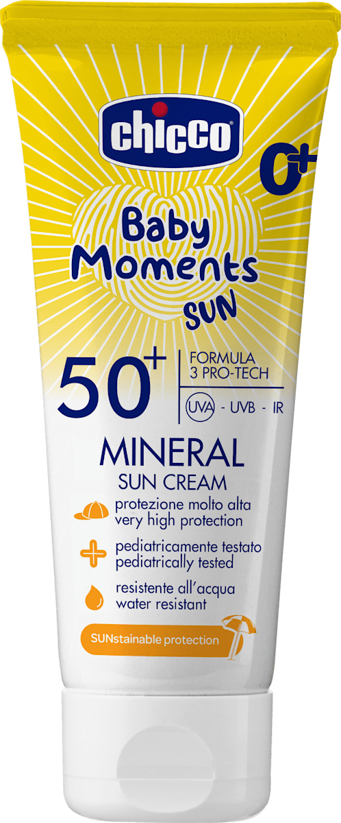 Chicco Baby Moments SUN mineralna krema za zaštitu od sunca, SPF50+, 75 ml | dm.rs