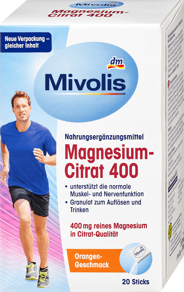Mivolis Magnesium-Citrat 400 Portionsbeutel, 120 g | dm.at