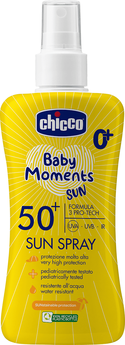 Chicco Baby Moments SUN sprej zaštitu od sunca, SPF50+, 150 ml | dm.rs