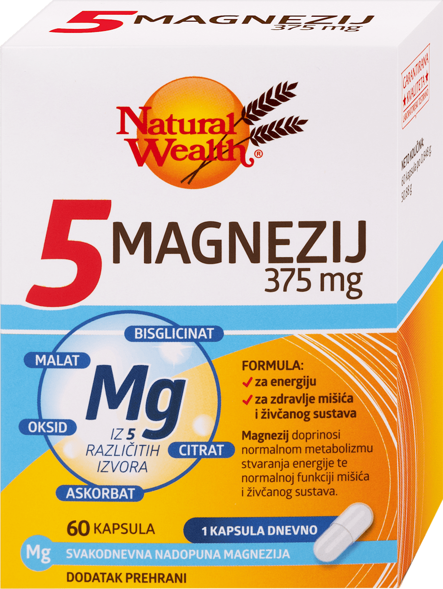 Natural Wealth 5 Magnezij 375 mg, 60 kom. | dm.hr