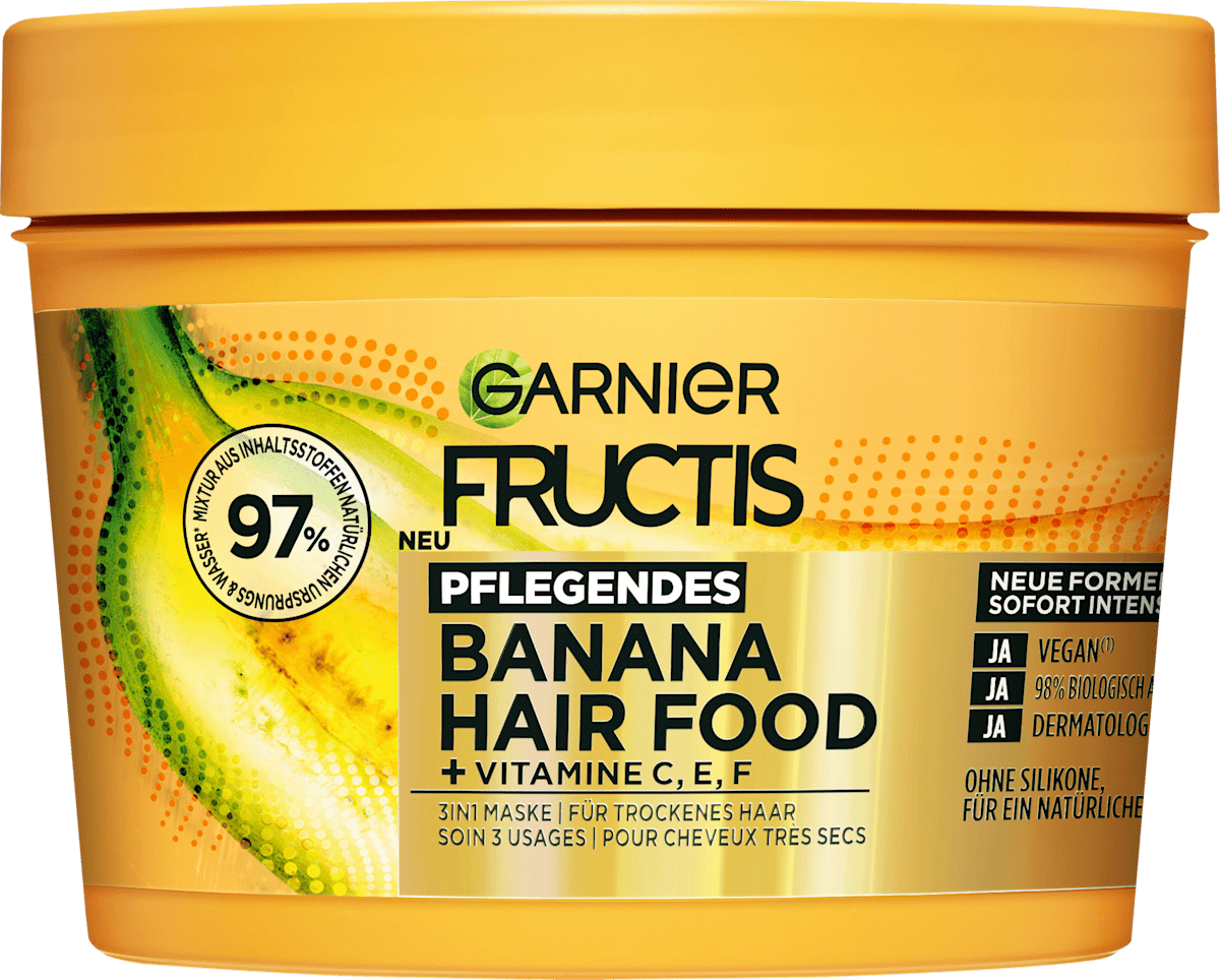 GARNIER FRUCTIS Haarmaske Banana Hair Food 3in1, trockenes Haar, 400 ml ...