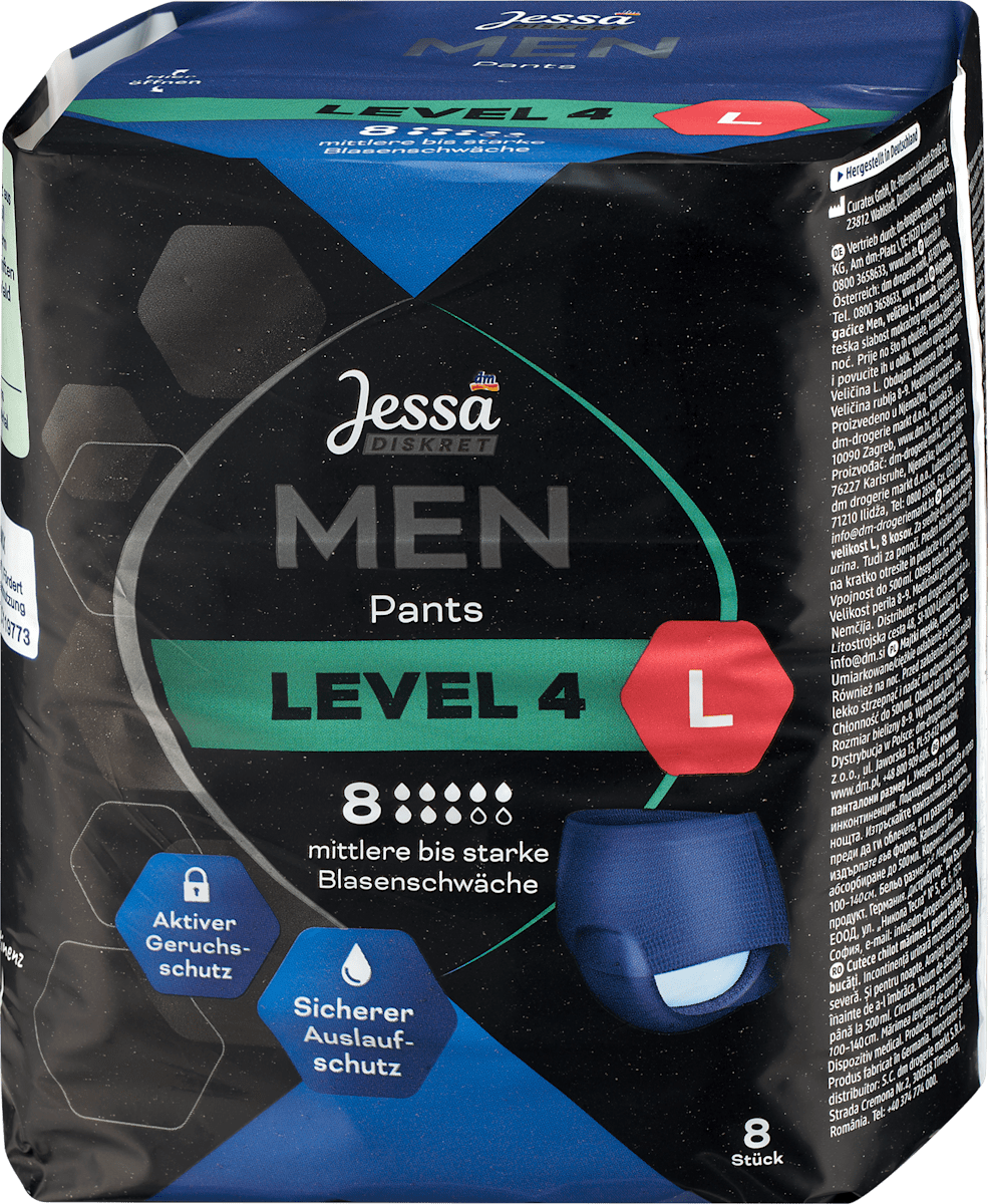 Jessa DISKRET Men Pants Inkontinenz Level 4 Gr. L, 8 St dauerhaft ...