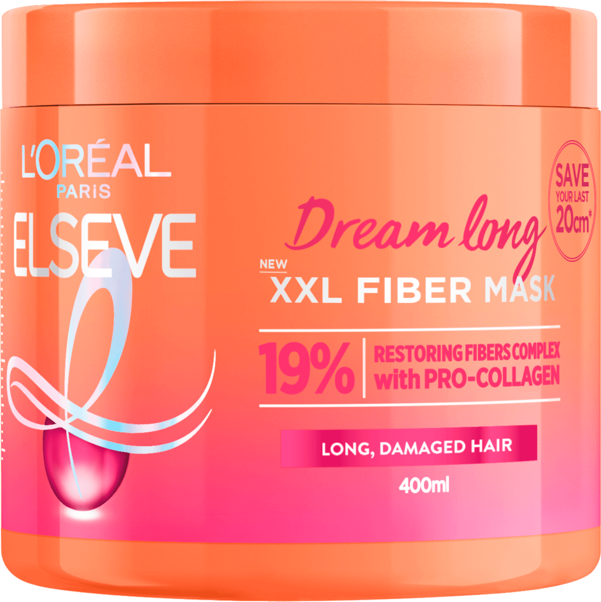 L'ORÉAL PARiS ELSEVE Маска за коса Dream Long XXL Fiber Mask, 400 ml ...