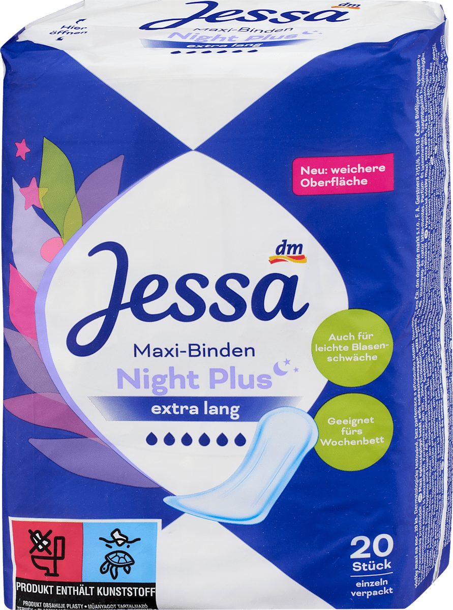 Jessa Maxi-Binden Night Plus, 20 St dauerhaft günstig online kaufen | dm.de