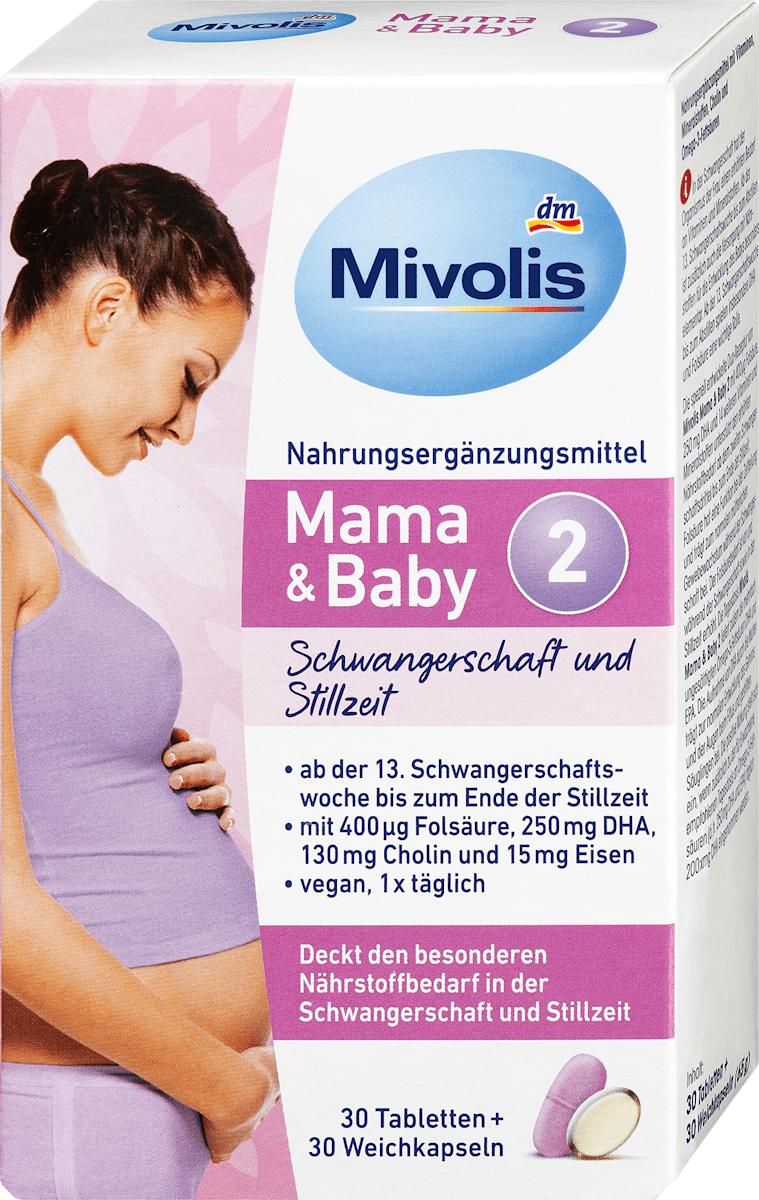 Mivolis Mama & Baby 2 Tabletten 30 St + Weichkapseln 30 St, 65 g ...