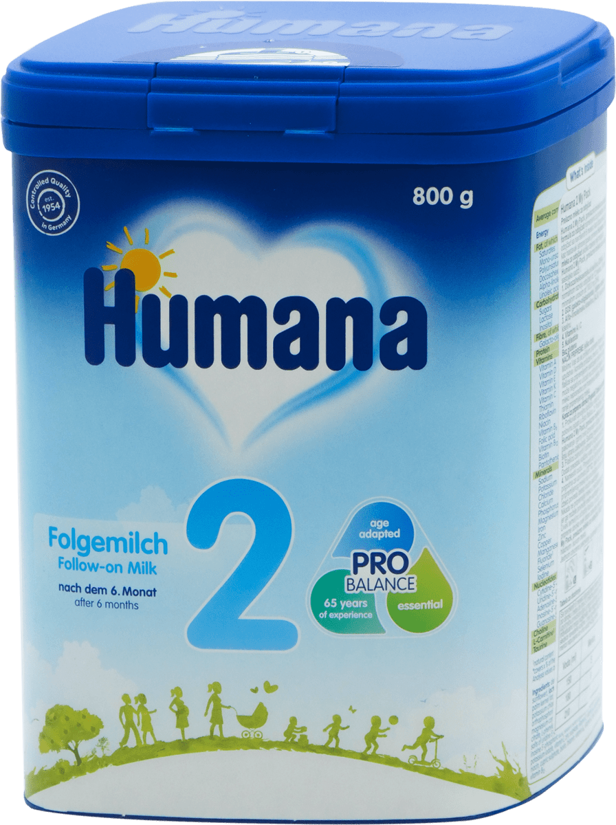 Humana 2 prelazno mleko, posle 6. meseca, 800 g | dm.rs