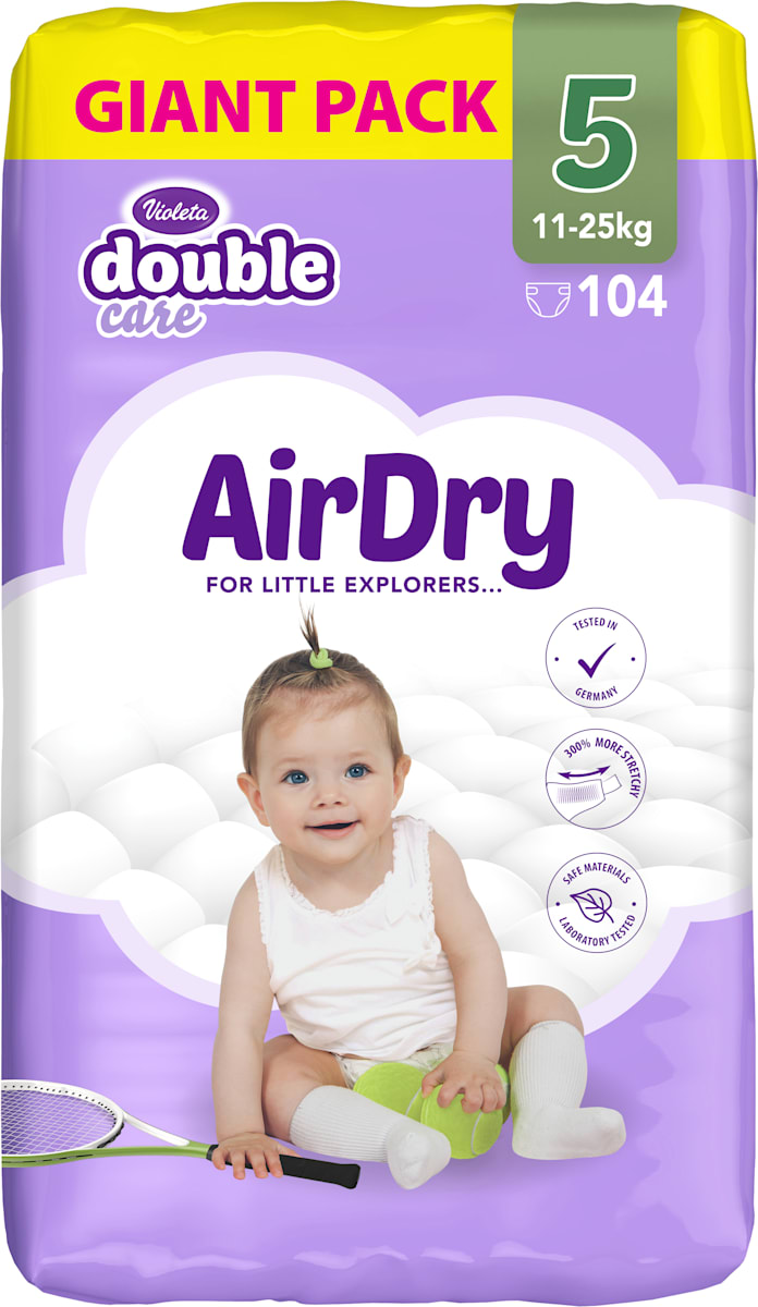 Violeta double care AirDry Giant pelene 5 junior (11 – 25 kg), 104 kom. | dm.hr