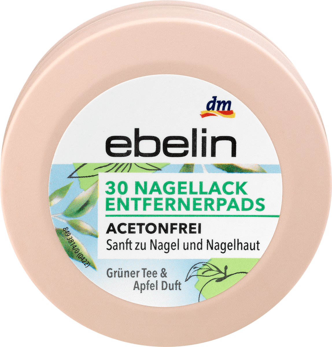 ebelin Odlakovacie tampóny bez acetónu - zelený čaj a jablko, 30 ks | mojadm.sk