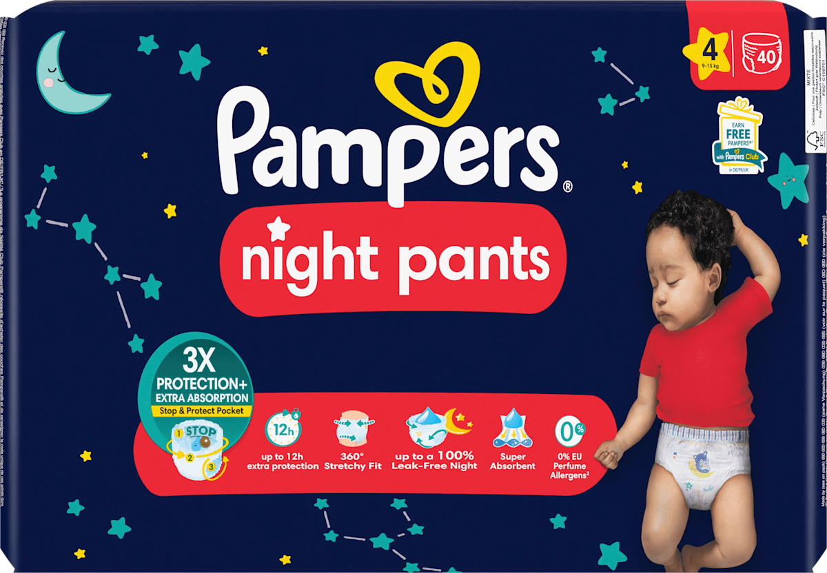 Pampers baby dry Night Pants Gr. 4 (9-15 kg), 40 St | dm.at