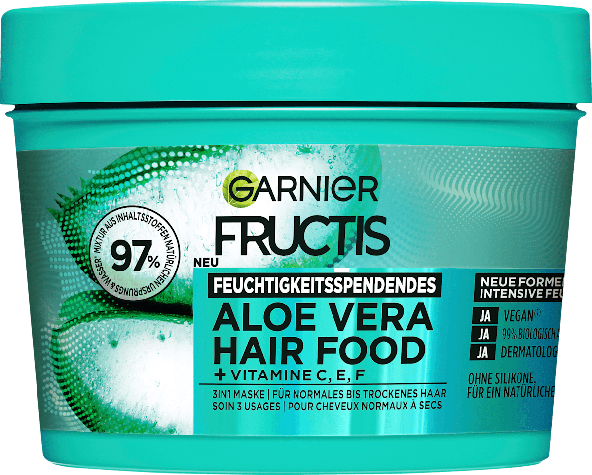 GARNIER FRUCTIS Haarmaske Aloe Vera Hair Food 3in1, trockenes Haar, 400 ...