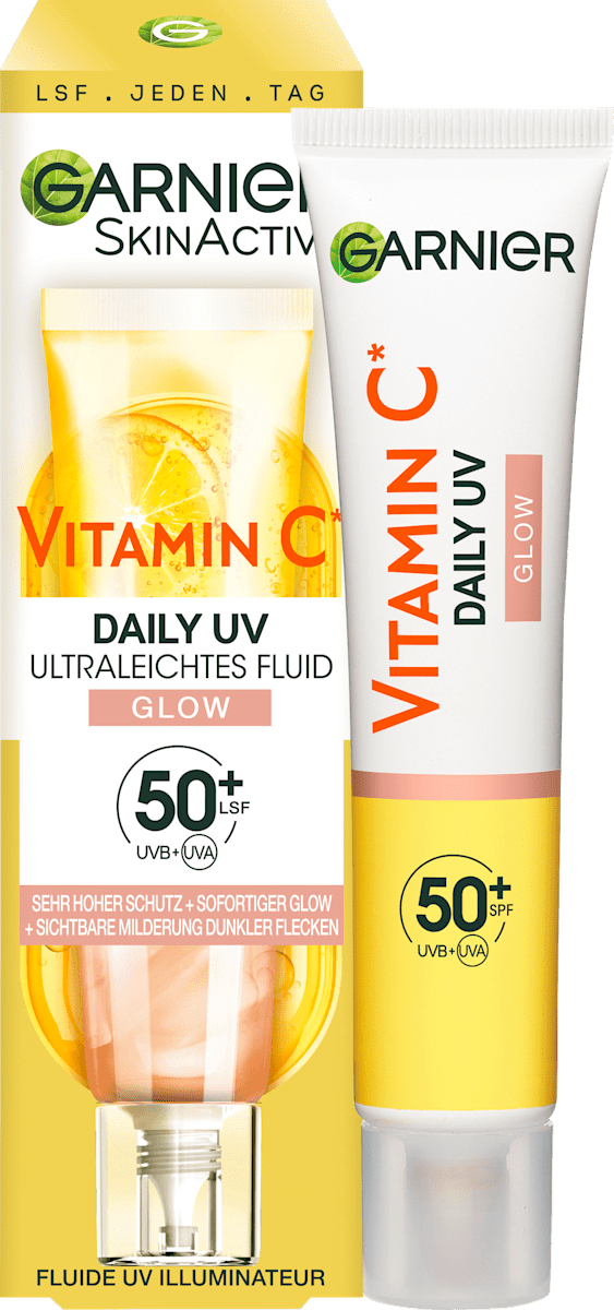 Garnier Skin Active Fluid Vitamin C Glow LSF 50+, 40 ml dauerhaft ...