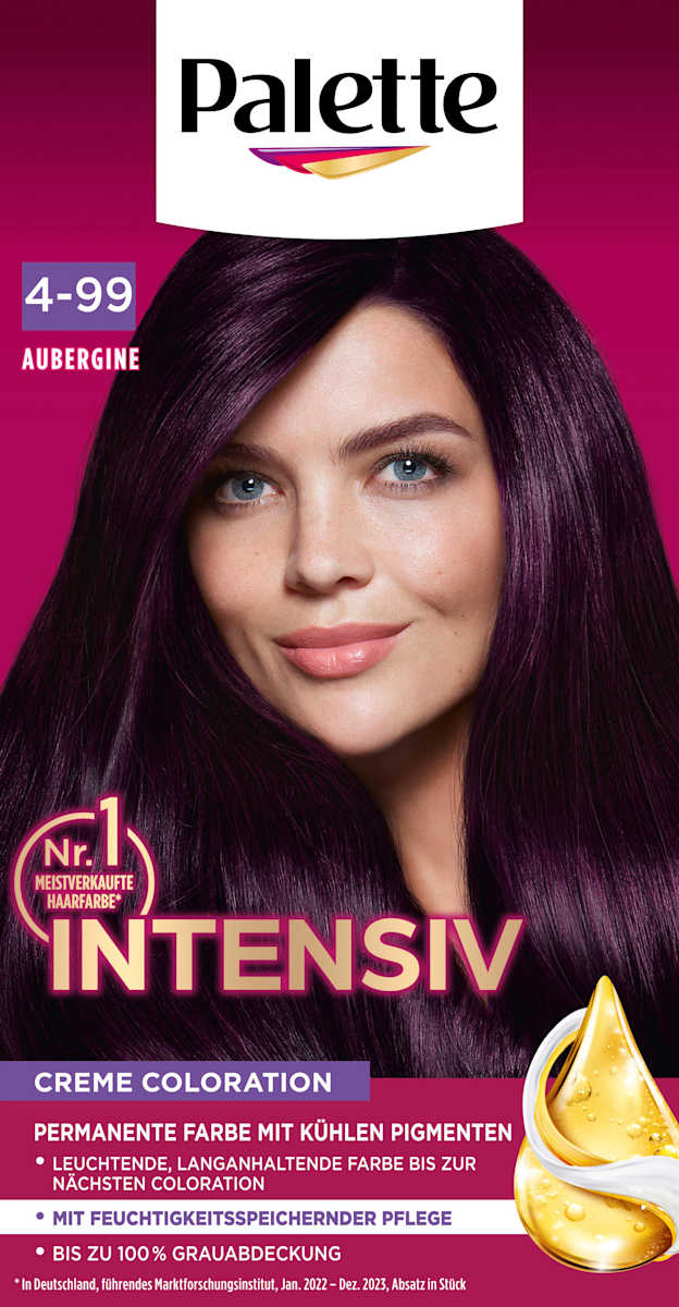Palette Intensive Color Creme Haarfarbe 4-99 Aubergine, 1 St dauerhaft ...