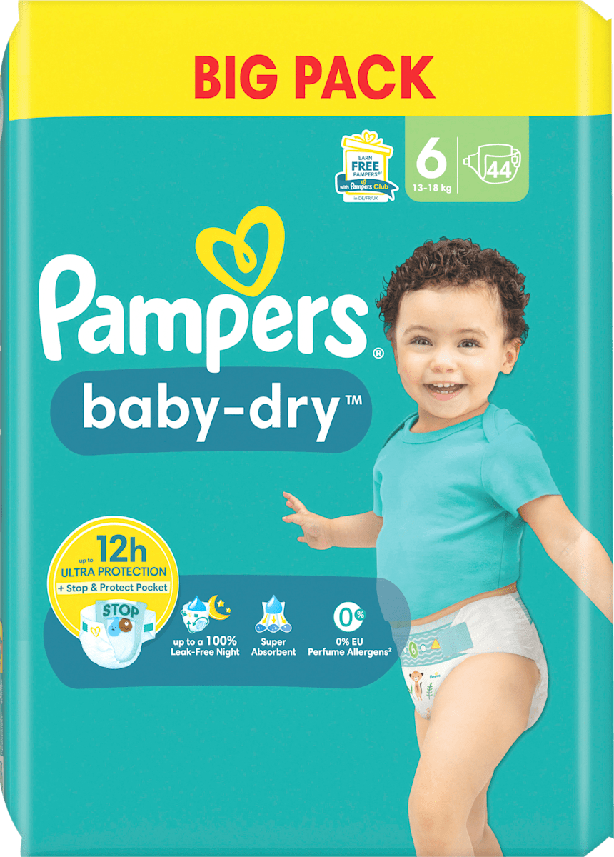 Pampers Windeln Baby Dry Gr.6 Extra Large (13-18kg), Big Pack, 44 St ...