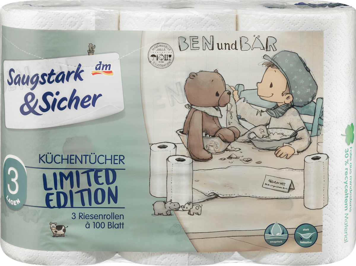 Saugstark&Sicher Papirnati ubrusi, 3-slojni, više vrsta, 3 kom | dm.rs