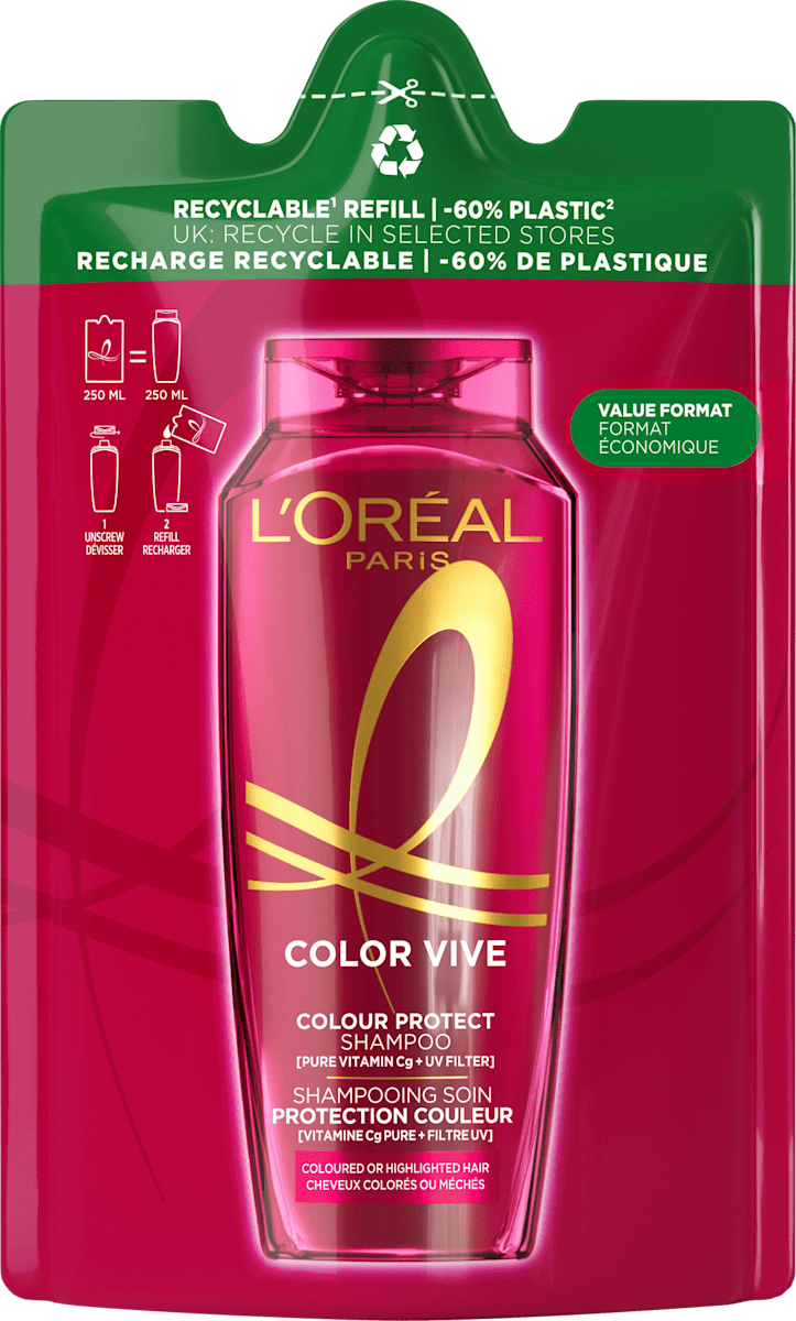 L'ORÉAL PARiS Shampoo Color Glanz Nachfüllpack, 250 ml dauerhaft ...