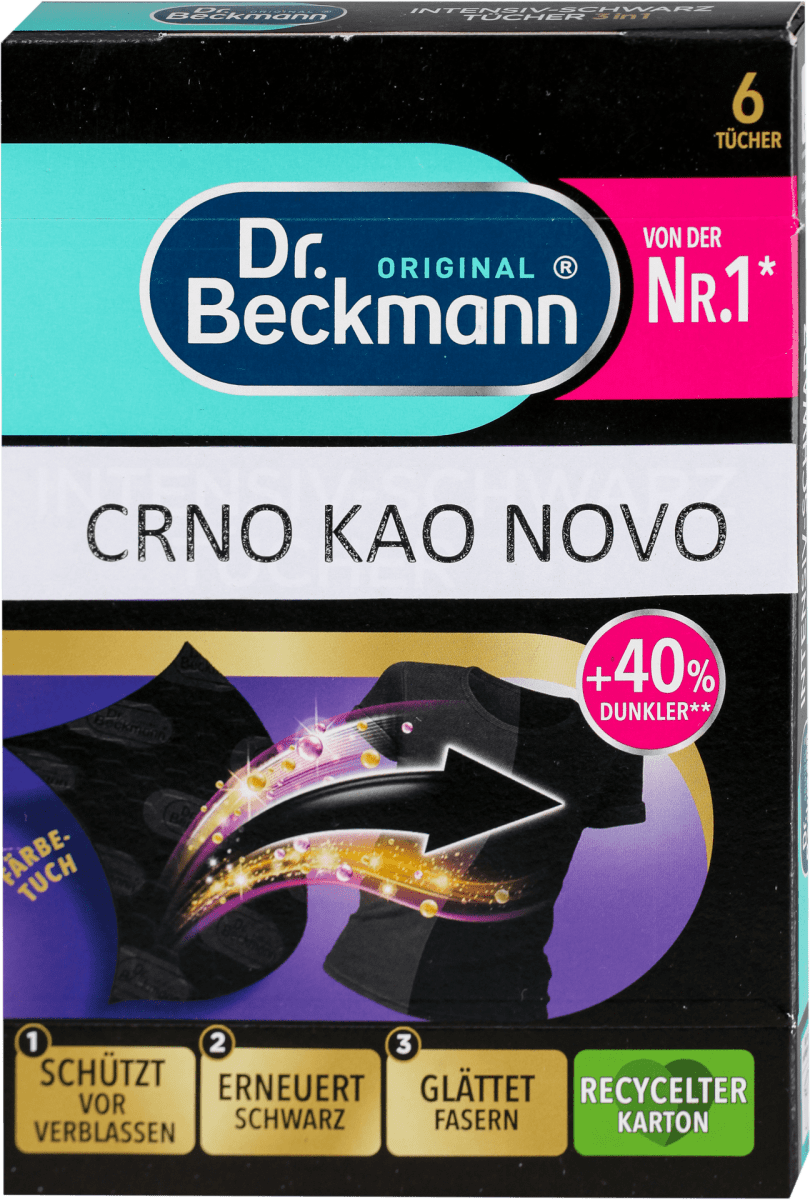 Dr.Beckmann 3 u 1 maramice za crni veš - Crno kao novo, 6 kom | dm.rs