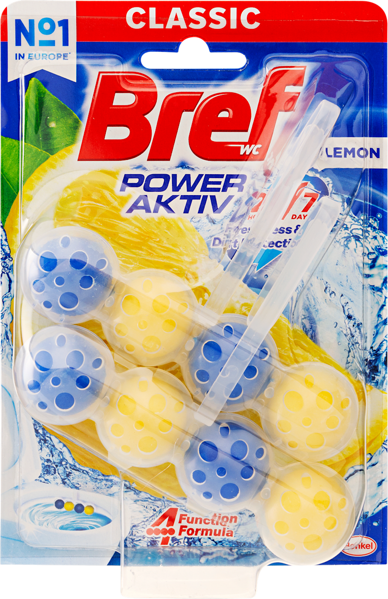 Bref Wc tisztító blokk Power Aktiv Lemon (2 x 50g), 100 g | dm.hu