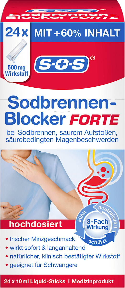 SOS SOS Sodbrennen Blocker Forte 24 St, 240 ml dauerhaft günstig online ...
