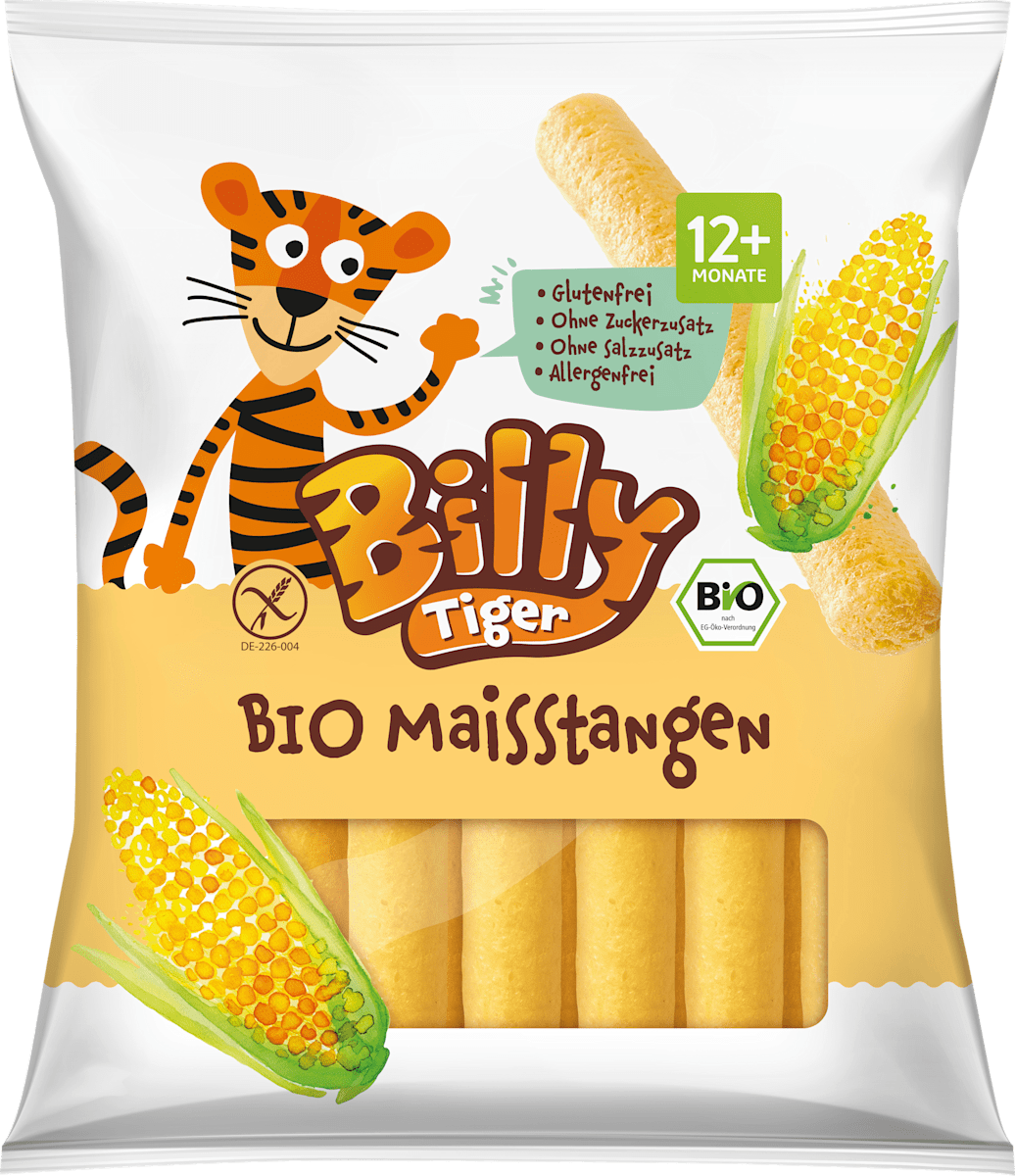 Billy Tiger Kindersnack Maisstangen ab 1 Jahr, 50 g dauerhaft günstig ...