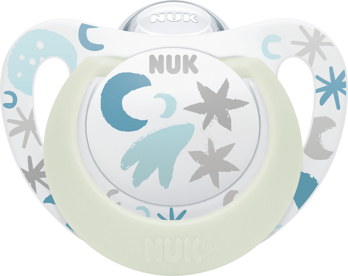 NUK Schnuller Star Day & Night Silikon, rosa/hellblau, Gr.1, 0-6 Monate, 2 St dauerhaft günstig ...
