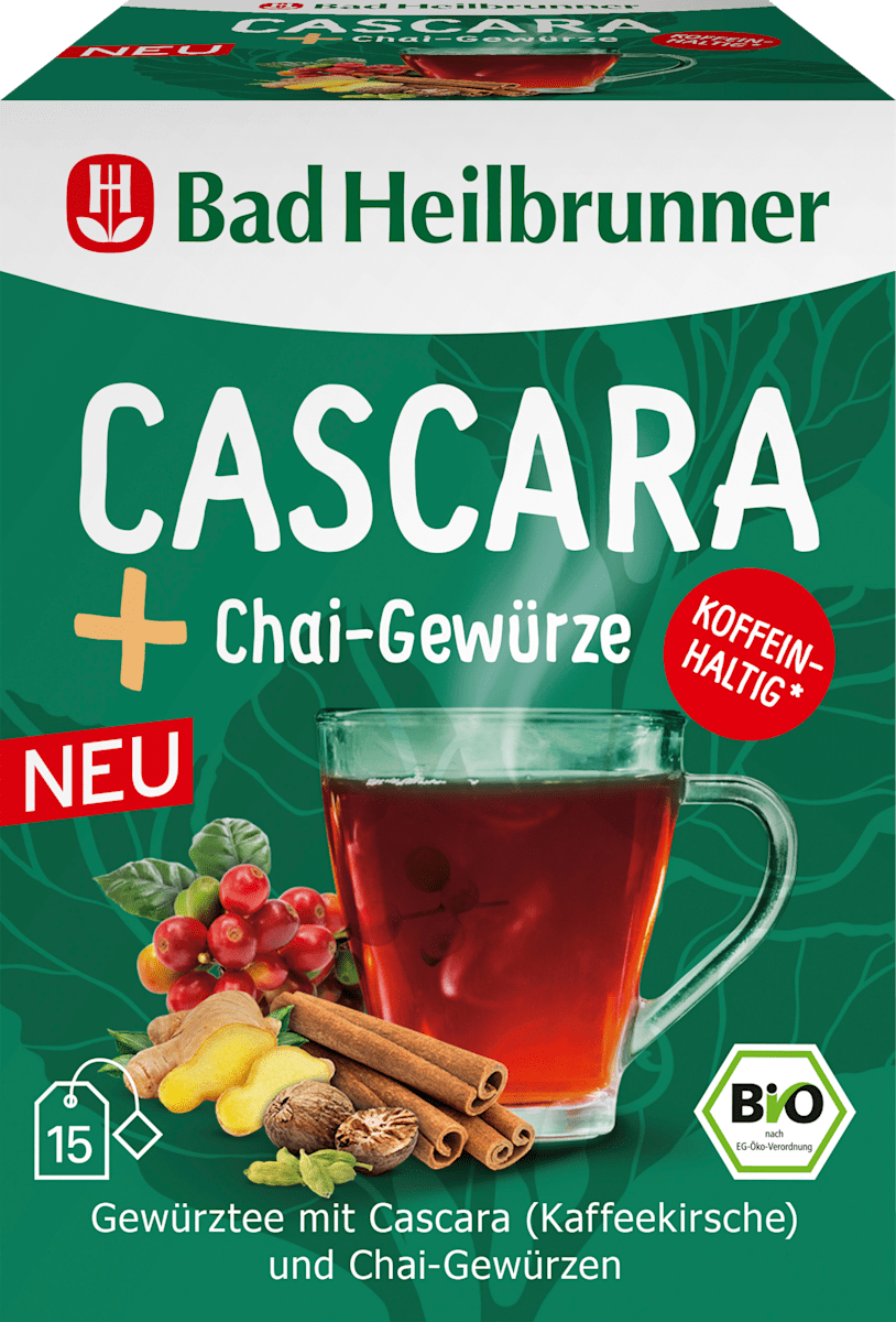 Bad Heilbrunner Gewürztee Cascara + Chai-Gewürze (15 Beutel), 27 g ...