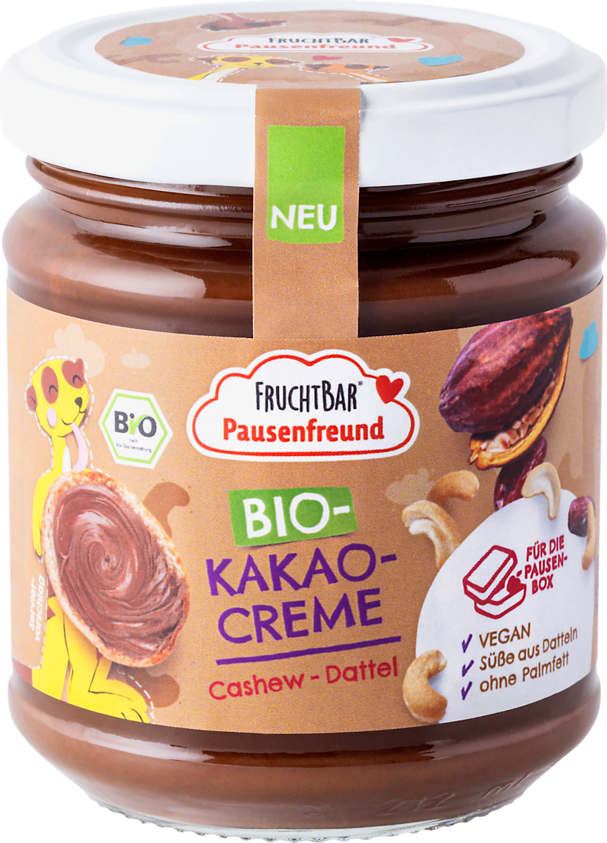FRUCHTBAR Pausenfreund Brotaufstrich Kakao-Creme Cashew & Dattel , ab 3 ...