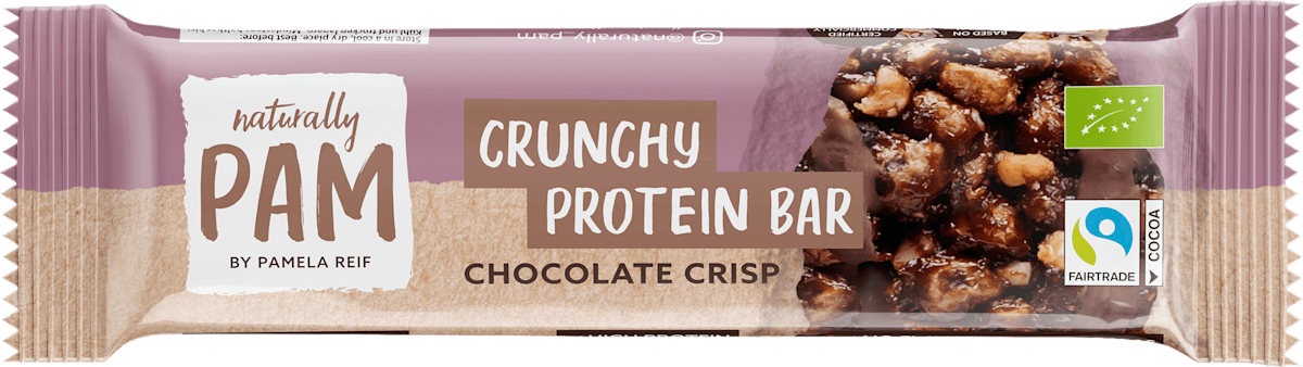 Naturally PAM Proteinriegel Crunchy, Chocolate Crisp, 30 g dauerhaft ...