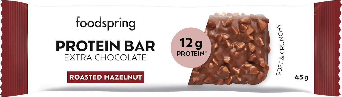 foodspring Proteinriegel Chocolate Roasted Hazelnut, 45 g dauerhaft ...