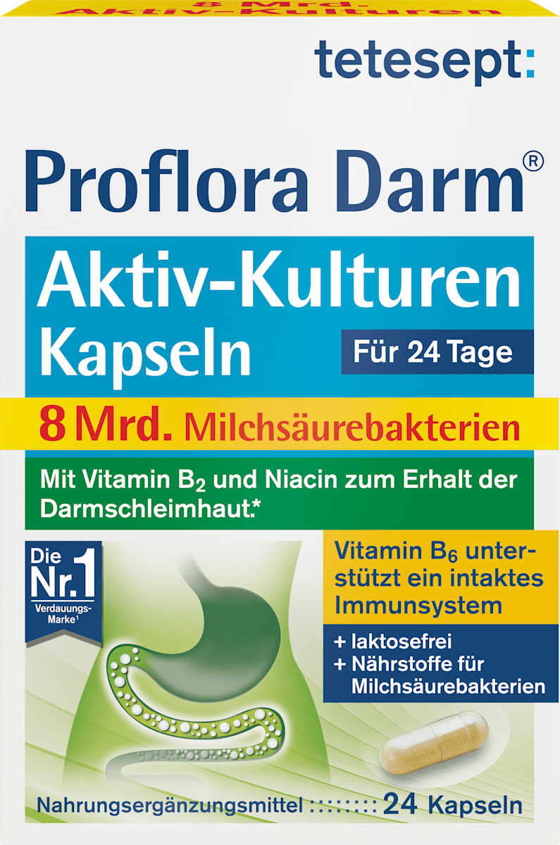 tetesept Proflora Darm Aktiv-Kulturen Kapseln 24 St, 12,8 g dauerhaft ...