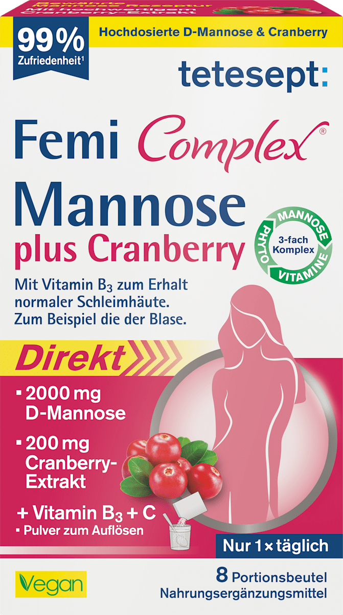 tetesept Femi Complex Mannose plus Cranberry Sachets 8 St, 23,2 g ...