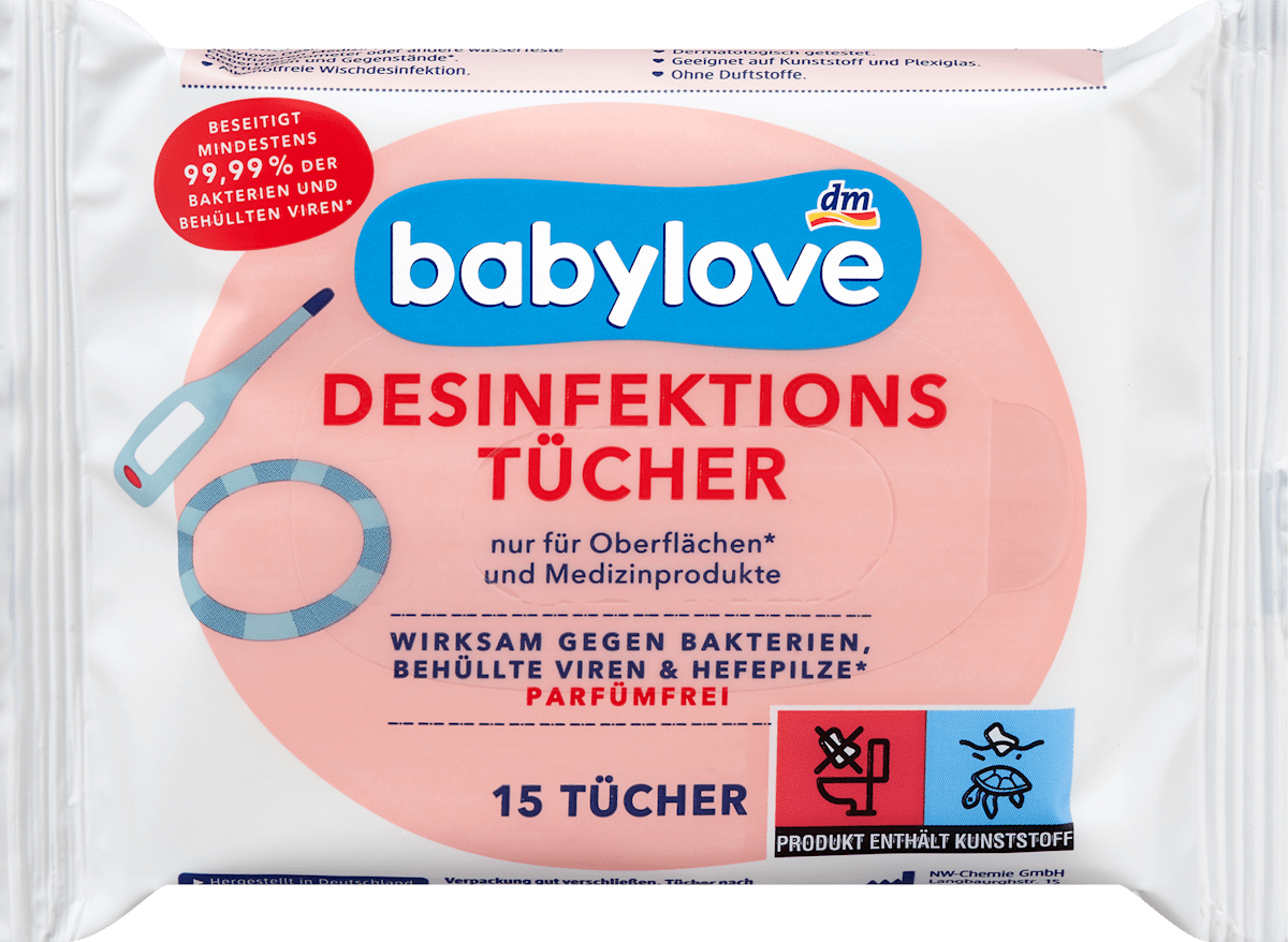 babylove Desinfektionstücher, 15 St dauerhaft günstig online kaufen | dm.de