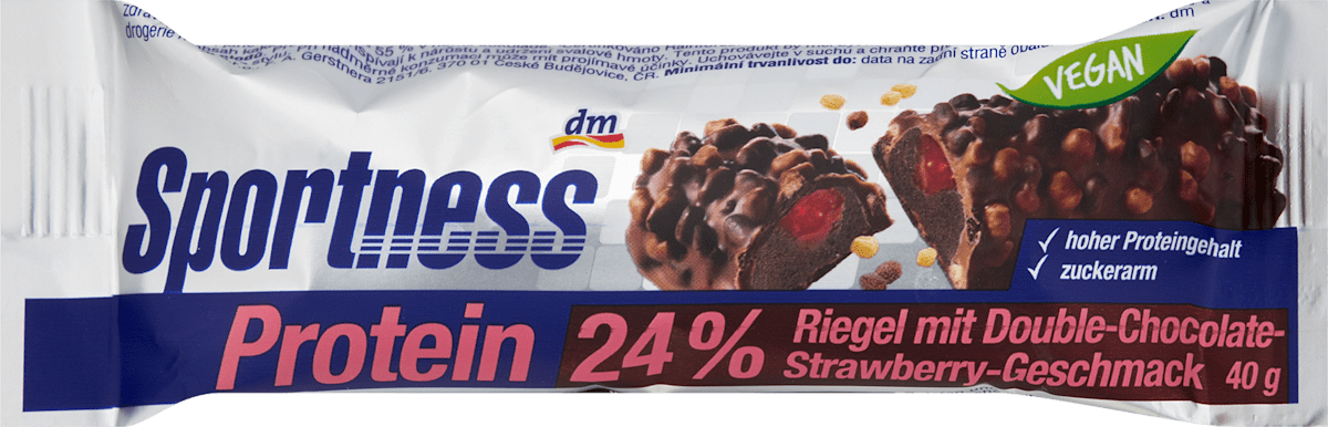 Sportness Proteinriegel Double Chocolate Strawberry, 40 g | dm.at