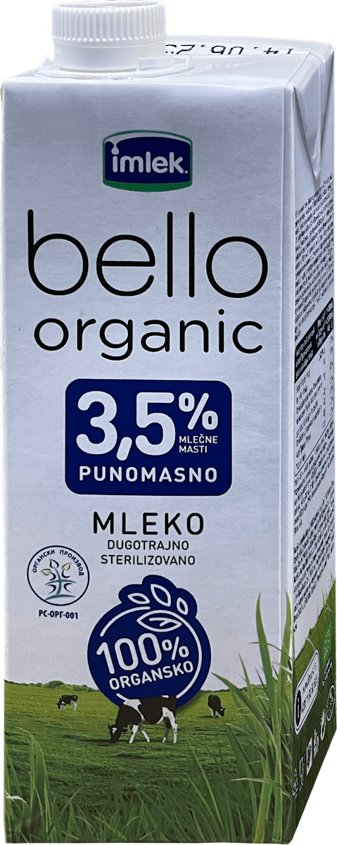 imlek bello organic sterilizovano, dugotrajno mleko sa 3,5% mlečne ...
