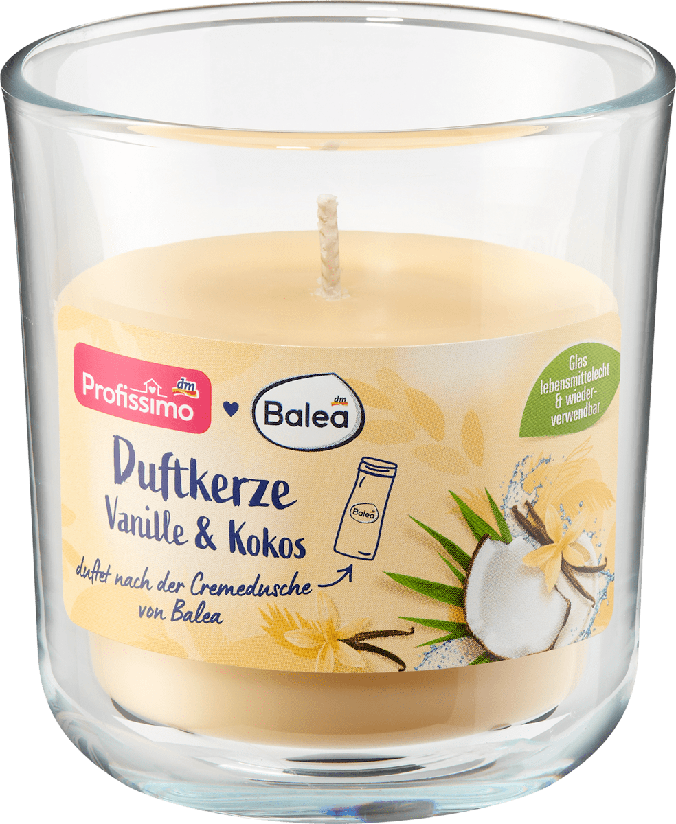 Profissimo Duftkerze im Glas Vanille & Kokosnuss, 1 St dauerhaft ...
