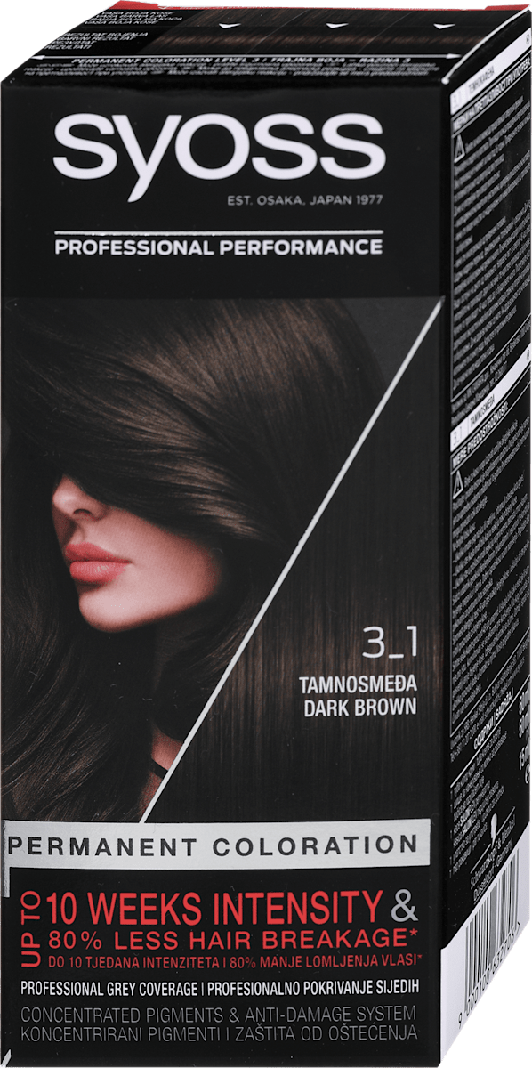 syoss Trajno obstojna barva za lase 3-1 temno rjava, 1 kos | dm.si