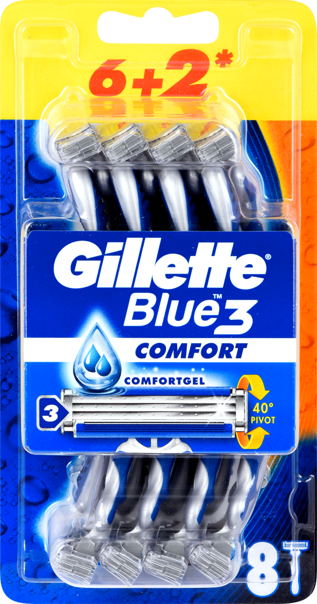 Gillette Blue3 COMFORT brijači, 6+2 kom, 8 kom | dm.rs