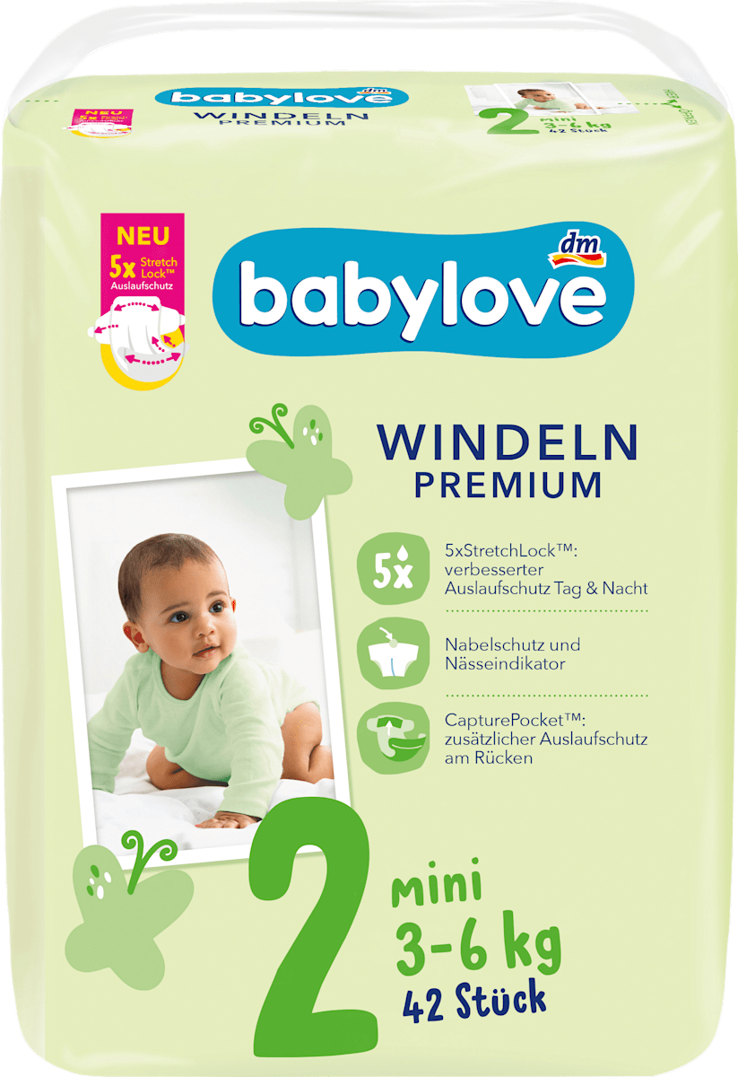 babylove Windeln Premium Gr. 2 Mini (3-6 kg), 42 St dauerhaft günstig ...