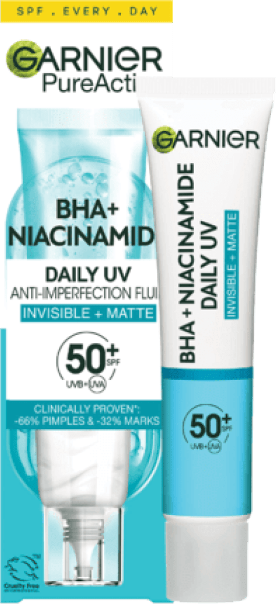 GARNIER PureActive BHA + NIACINAMIDE dnevni fluid za lice SPF 50+, 40 ...