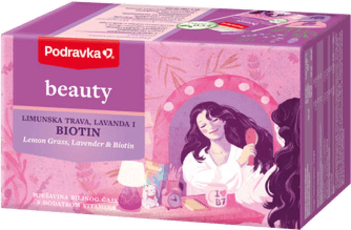 PODRAVKA Čaj beauty – limunska trava, lavanda i biotin, 20 vrećica, 40 ...