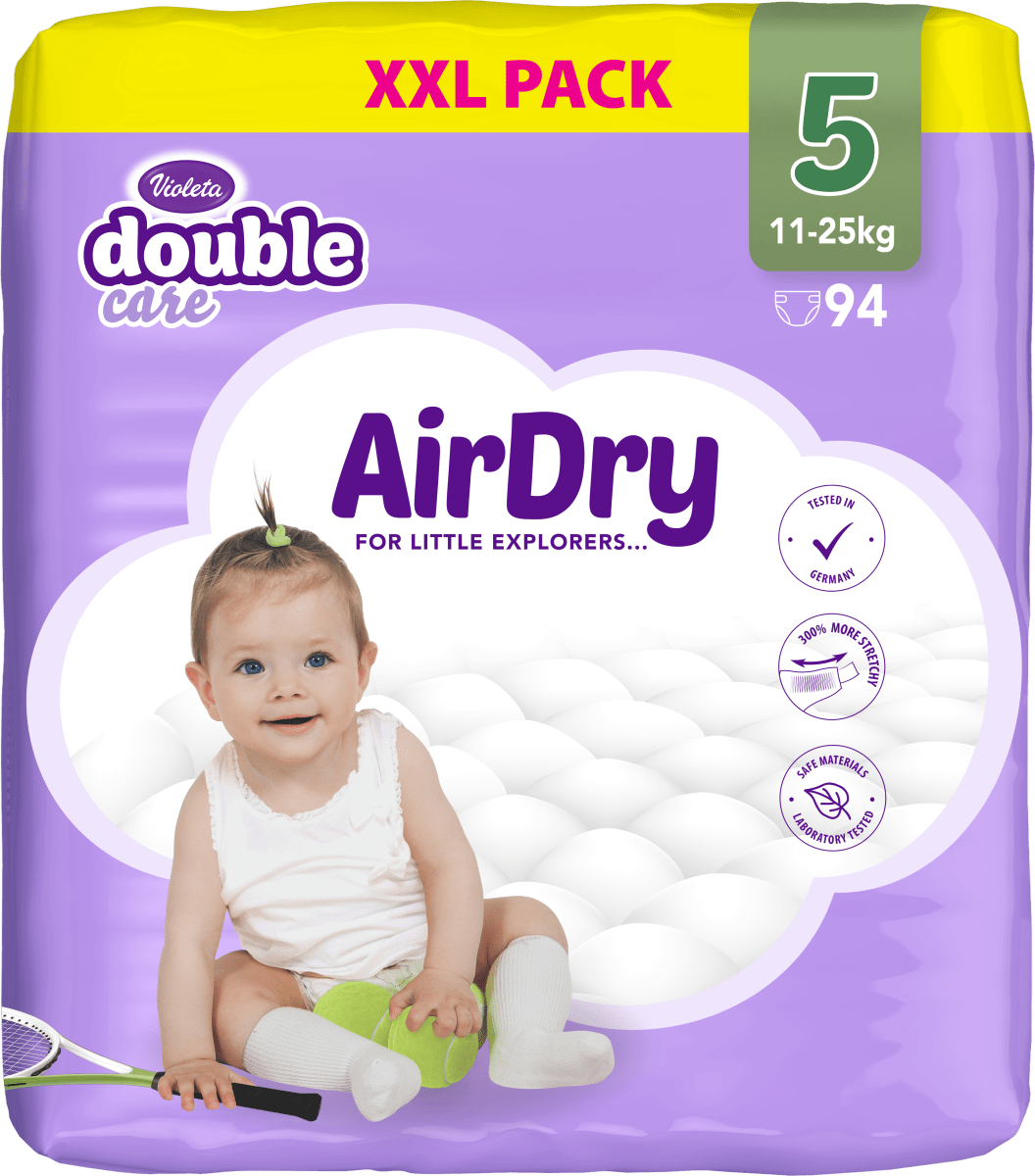 Violeta double care pelene xxl pack vel. 5 (11 - 25 kg), 94 kom. | dm ...