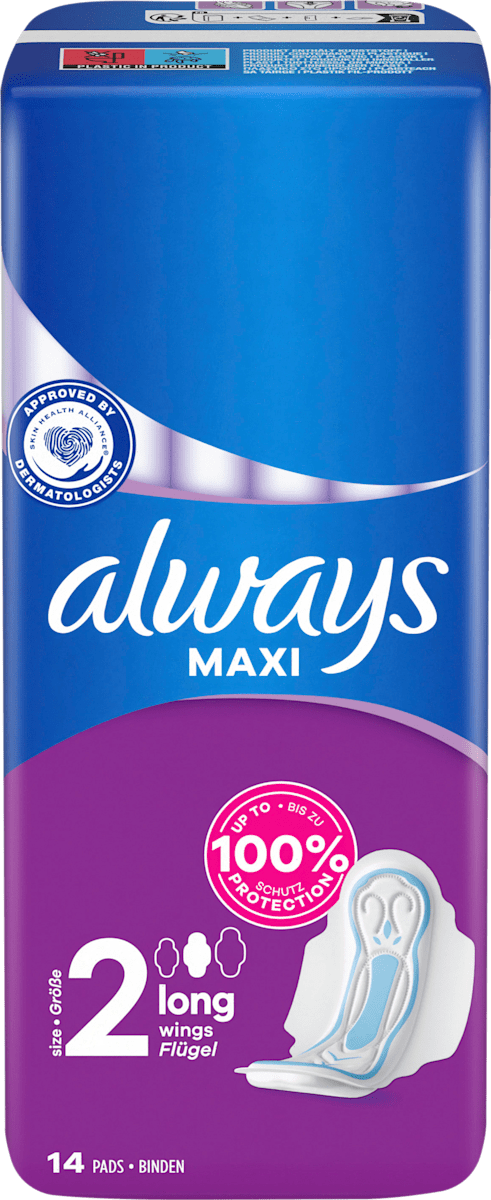 always Maxi-Binden Long mit Flügeln, 14 St dauerhaft günstig online ...