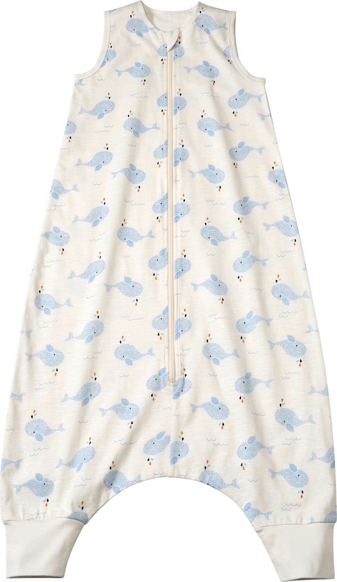 ALANA Schlafsack mit Beinen 0,5 TOG mit Wal-Muster, weiß, 100 100 CM, 1 ...