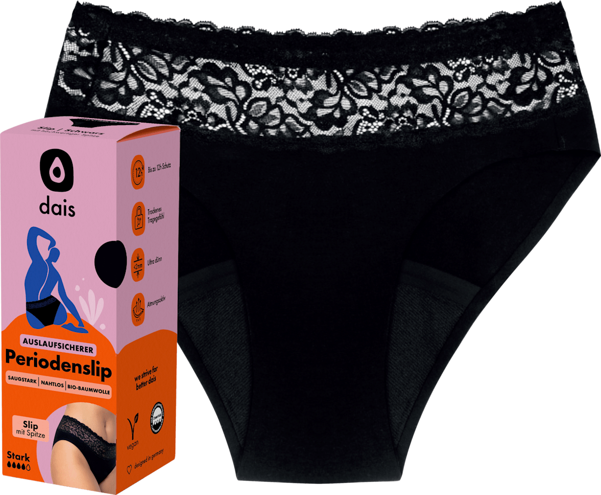 dais Periodenunterwäsche Slip Spitze schwarz Gr. S, 1 St dauerhaft ...