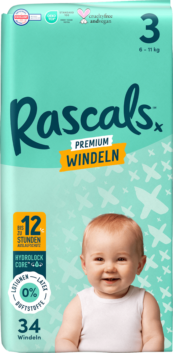 Rascals Windeln Gr.3 (6-11kg), 34 St dauerhaft günstig online kaufen ...