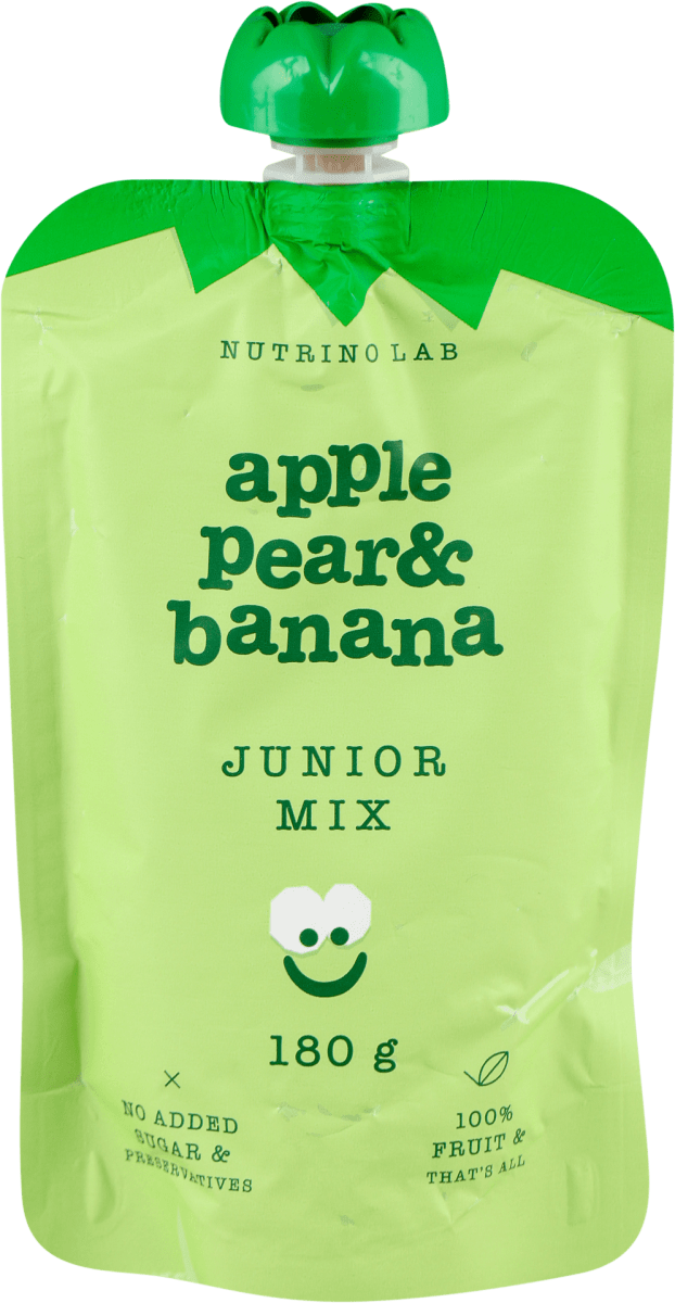 Nutrino Lab JUNIOR MIX voćna kaša - jabuka, kruška i banana, 180 g | dm.rs