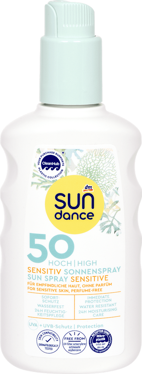 sundance Слънцезащитен спрей Sensitiv SPF 50, 200 ml | dm България