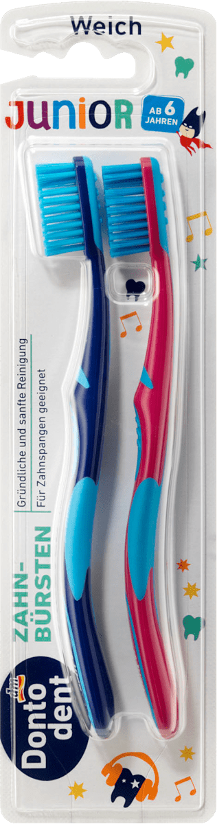Dontodent Zahnbürste Kinder Junior, ab 6 Jahre weich (Doppelpack), 2 St ... Dontodent Zahnbürste Kinder Junior, ab 6 Jahre weich (Doppelpack), 2 St ...
