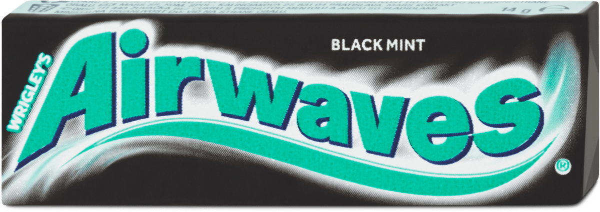Airwaves zvýkačky Black mint, 10 ks | dm.cz