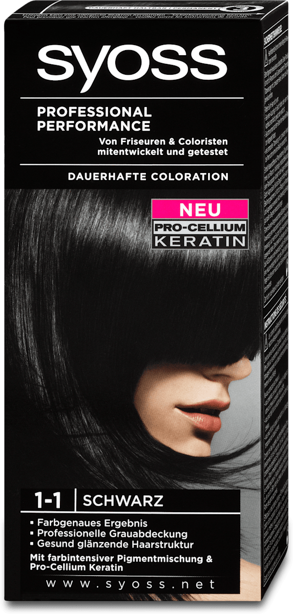 syoss Color Classic Permanente Coloration - Nr. 1-1 Schwarz, 1 St | dm.at